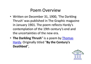 Echoes of Hope: A Reflection on Thomas Hardy's The Darkling Thrush | PPT