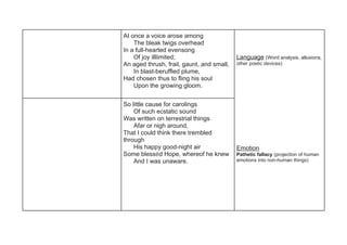 The Darkling Thrush by Thomas Hardy Student Handout- Analysis.docx