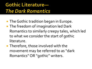 Dark Romantics | PPTX
