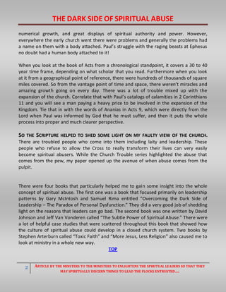The dark side of spiritual abuse 5parts | PDF