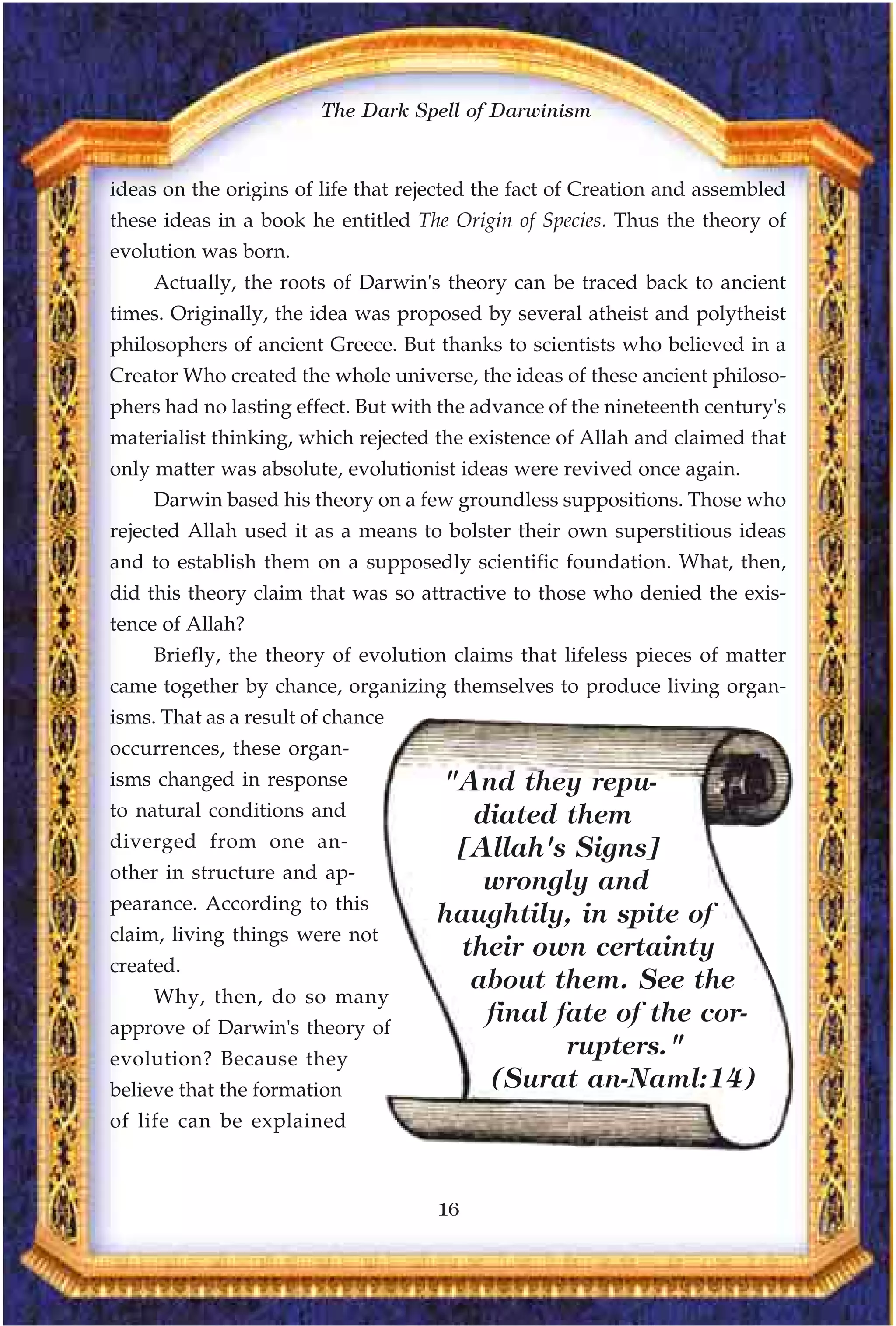 The dark spell of darwinism (evolution). english | PDF