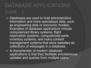 The database applications | PPTX