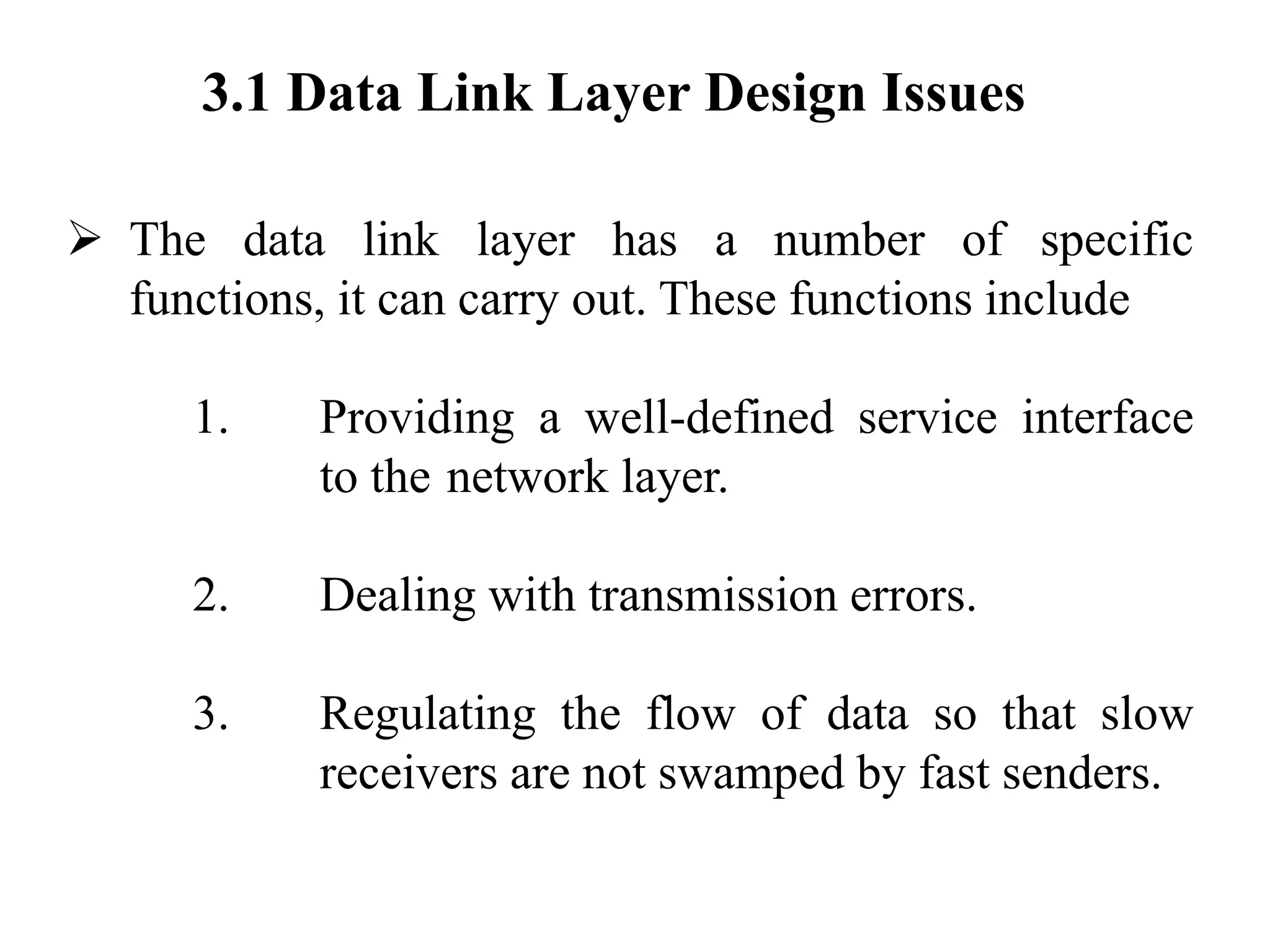 Lecture Notes Unit III The DataLink Layer | PDF
