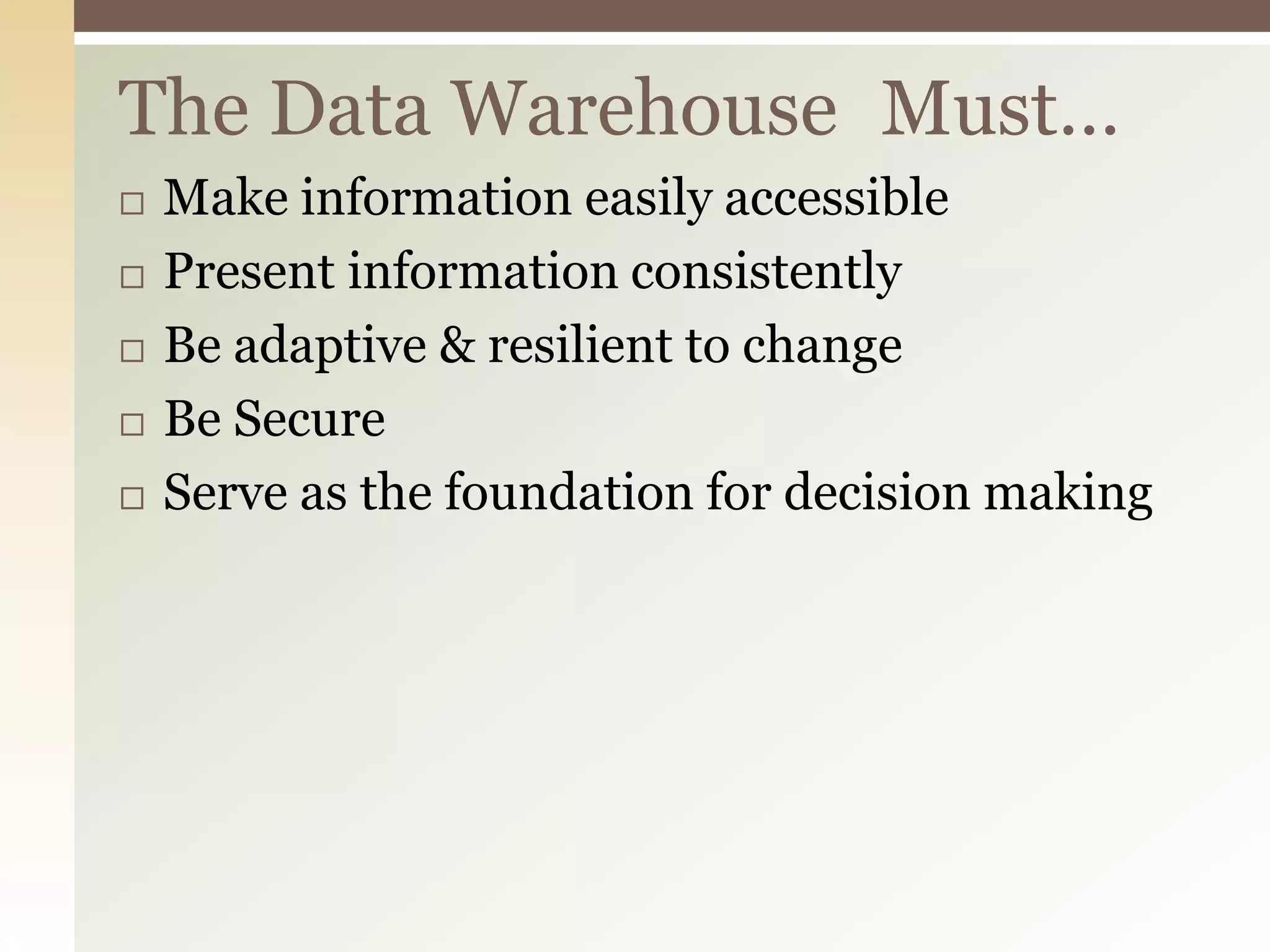The Data Warehouse Lifecycle | PPTX