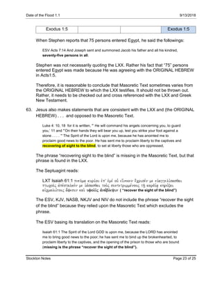What is the Date of the Biblical Flood?, Form #17.057
