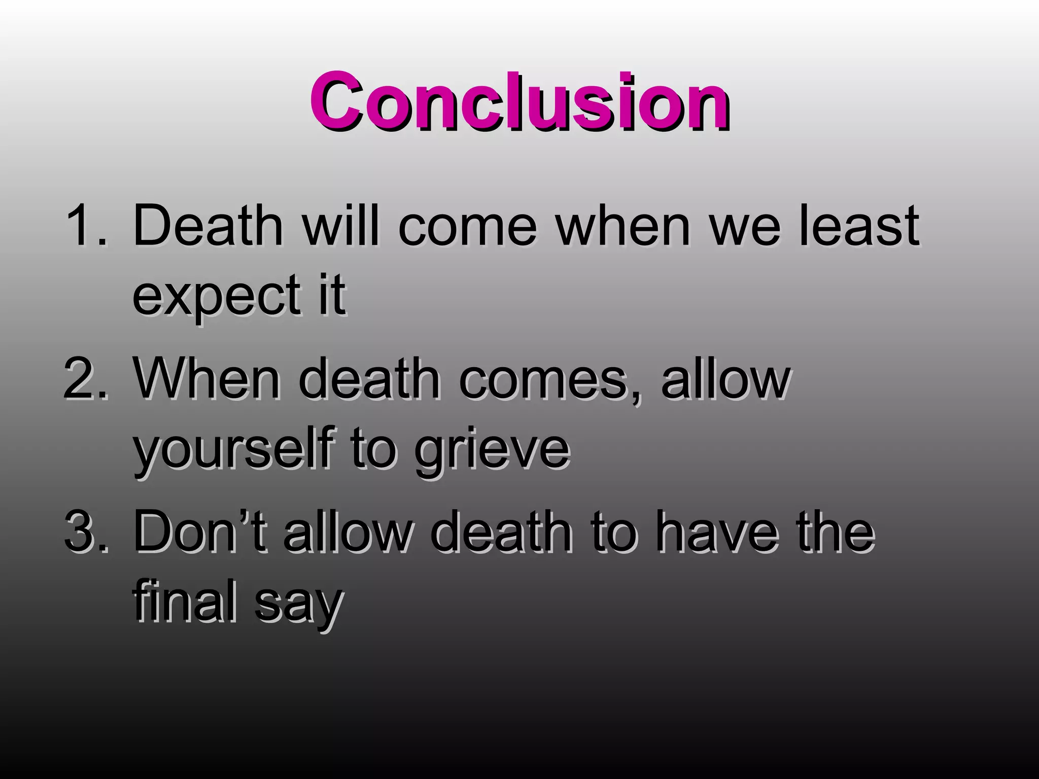 The day death died | PPT