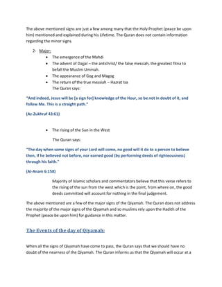 The day of judgement and the life in the hereafter | PDF