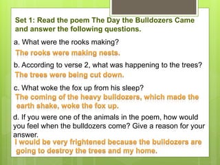 The Day the Bulldozers Came (Quiz Show) | PPTX
