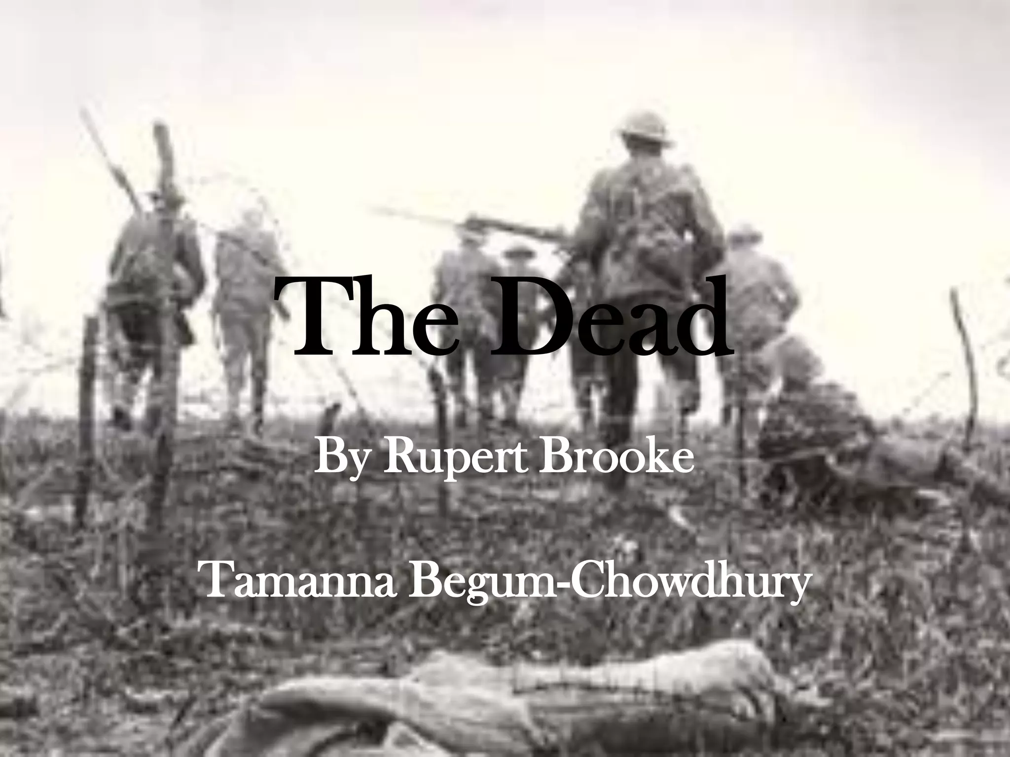 'The Dead' by Rupert Brooke | PPTX