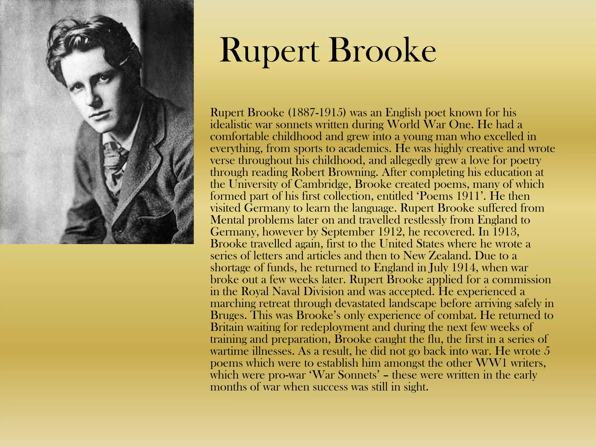 'The Dead' by Rupert Brooke | PPTX