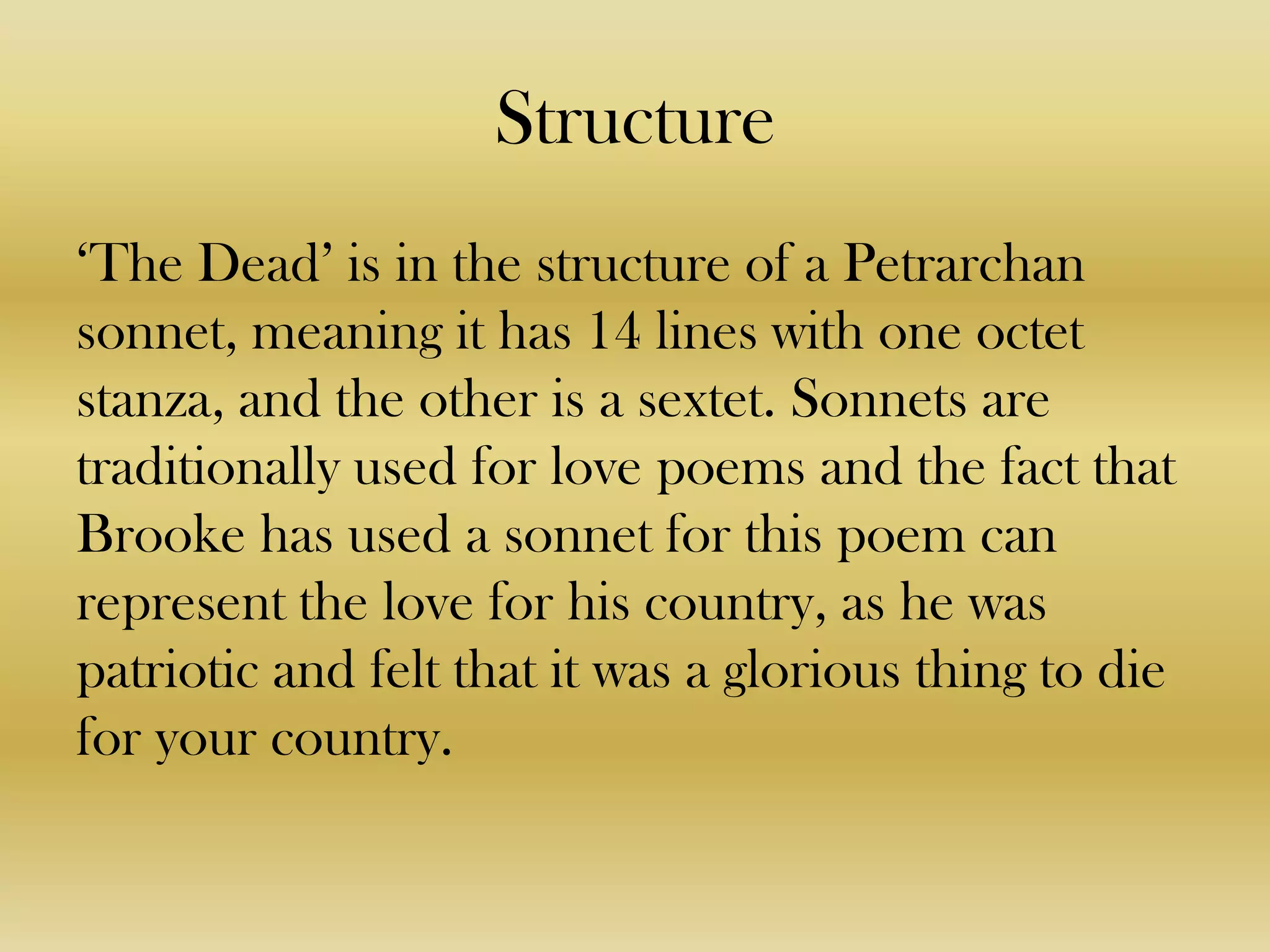 'The Dead' by Rupert Brooke | PPTX