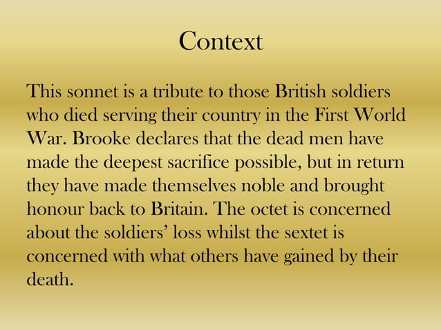 'The Dead' by Rupert Brooke | PPT