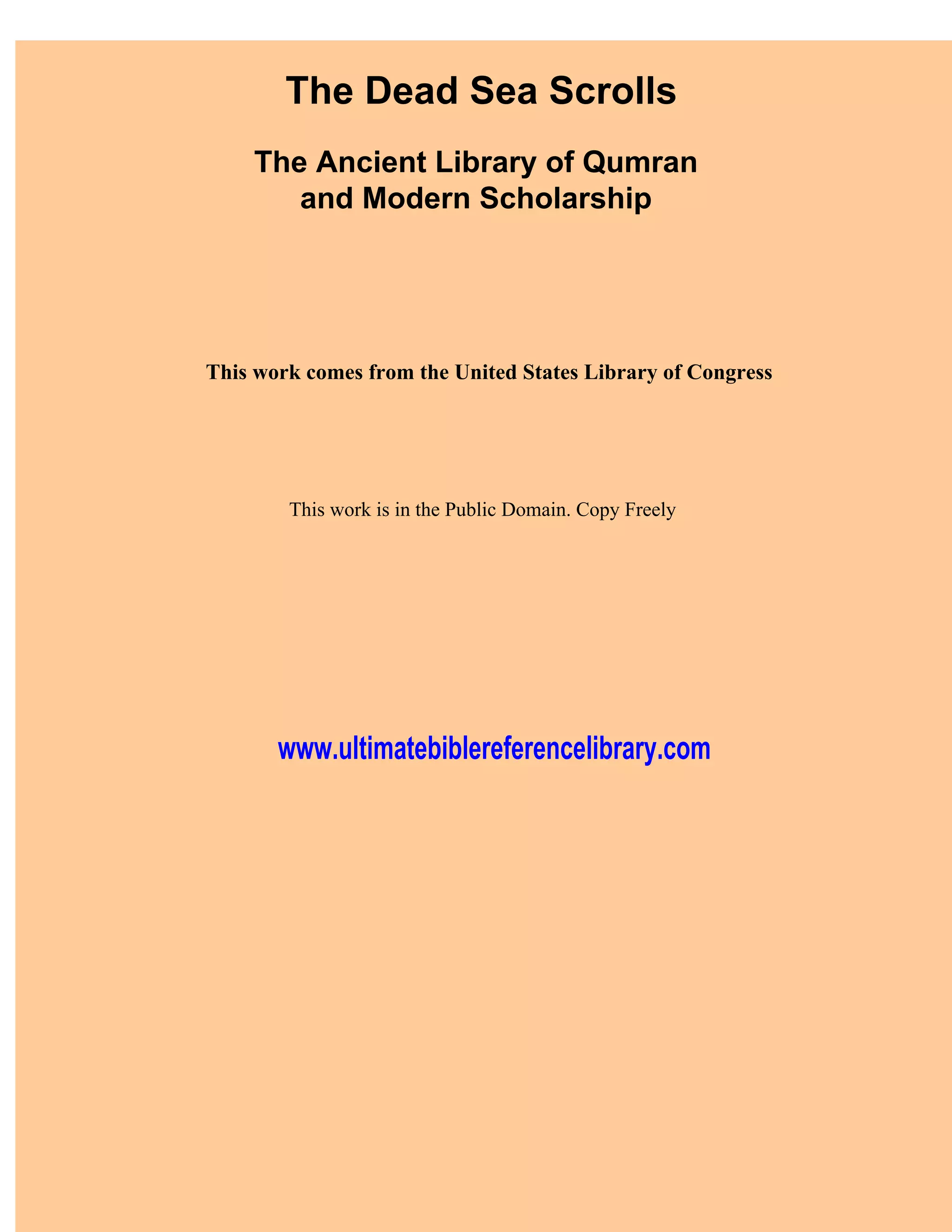 The dead sea scrolls exhibit | PDF