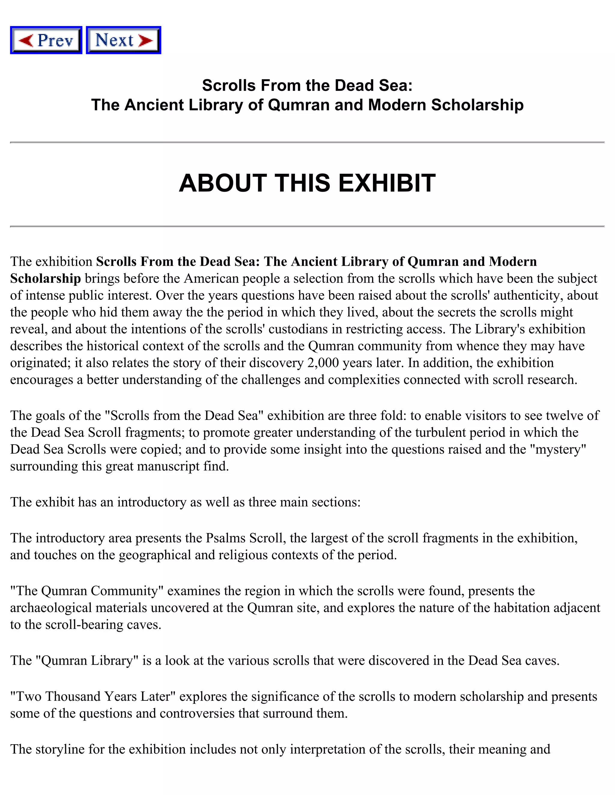 The dead sea scrolls exhibit | PDF