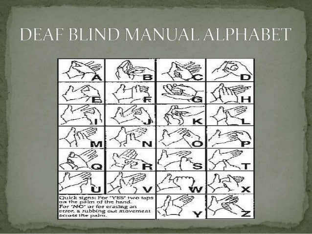 The deafblind manual alphabet