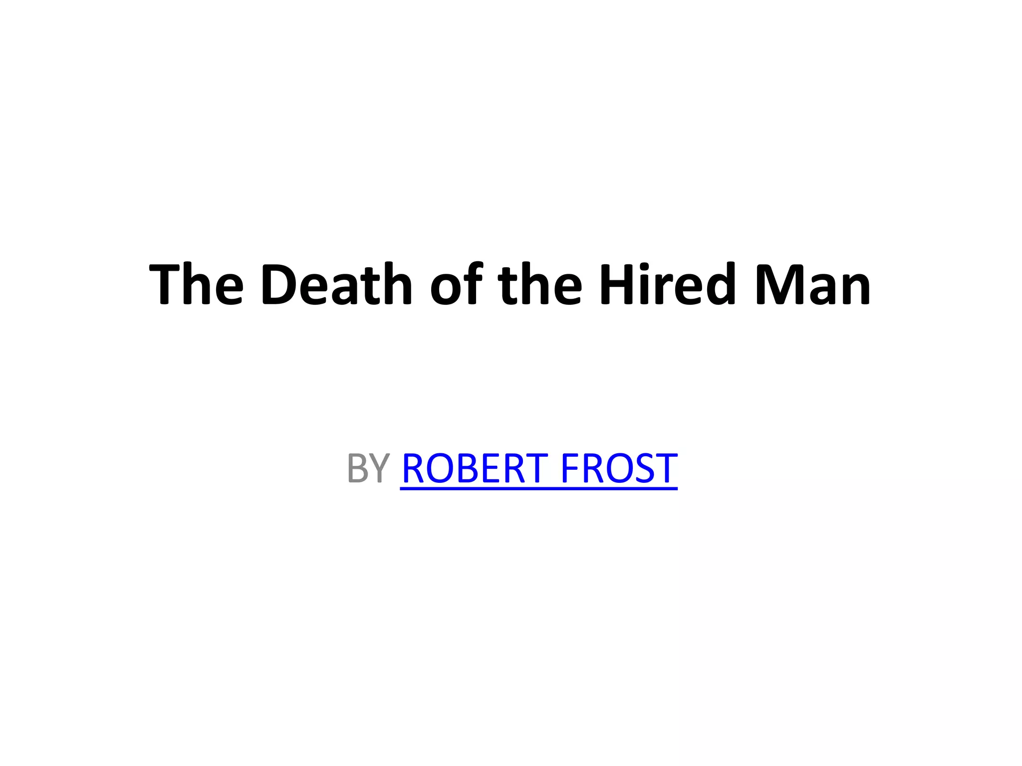 The death of the hired man | PDF