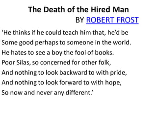 The death of the hired man | PPT
