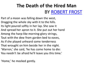 The death of the hired man | PPT