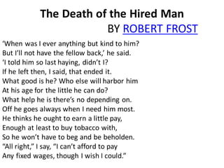 The death of the hired man | PPT
