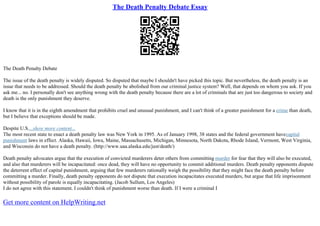 The Death Penalty Debate Essay | PPT
