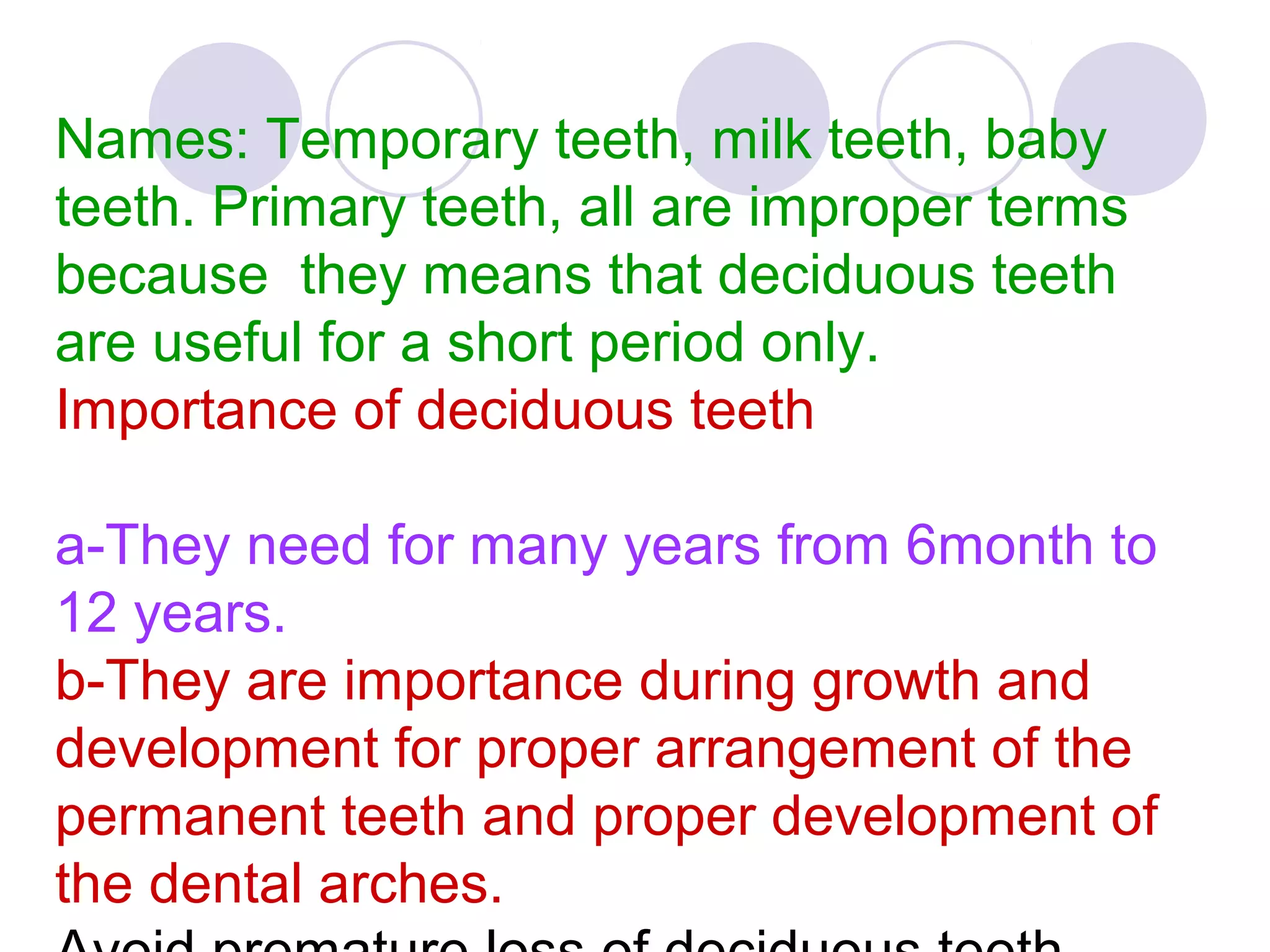 07. The Deciduous Teeth - Dentition | PPT
