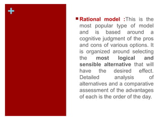 The decision making and problem solving models | PPT
