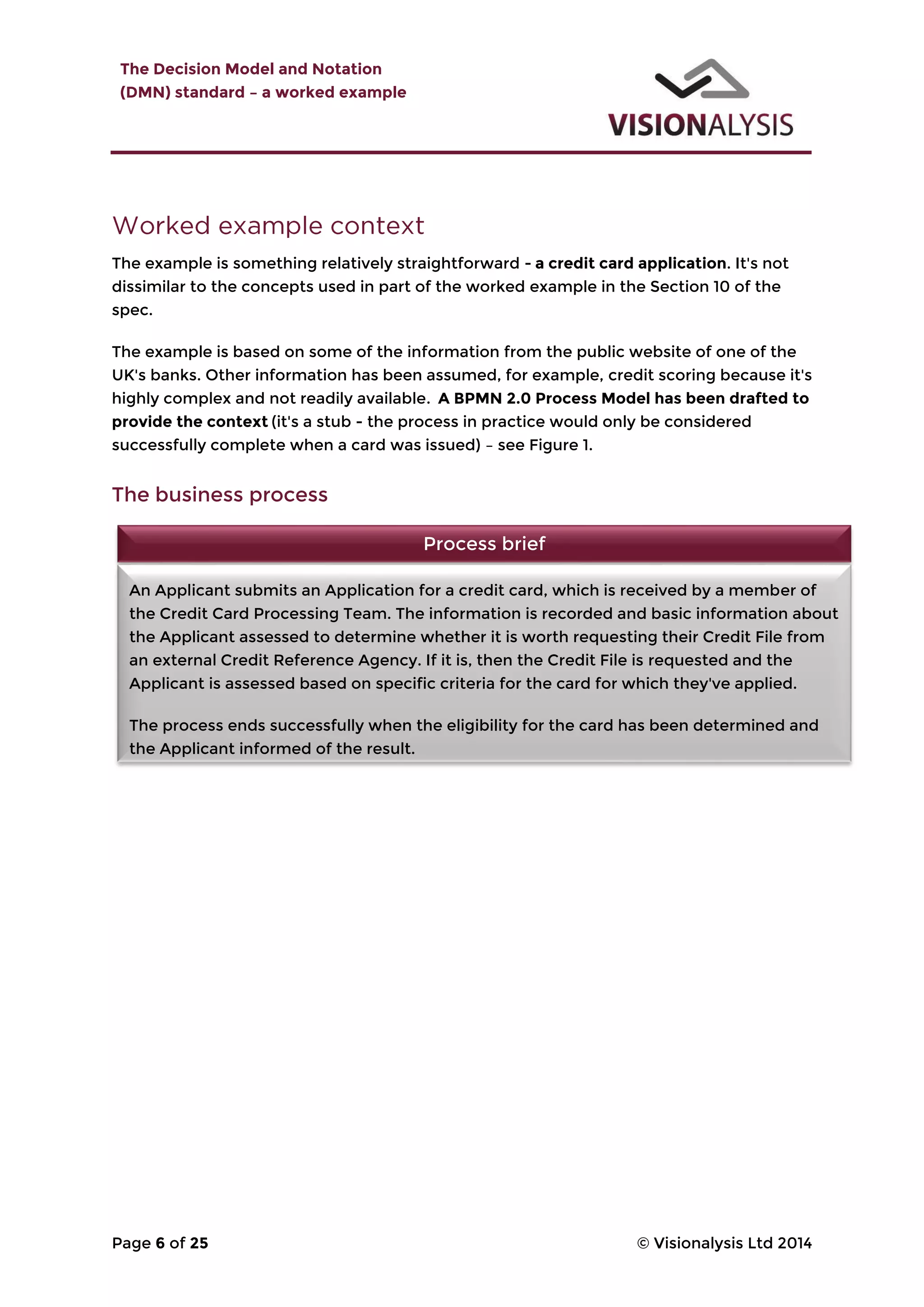 Decision model and notation (DMN standard explained. A worked example ...