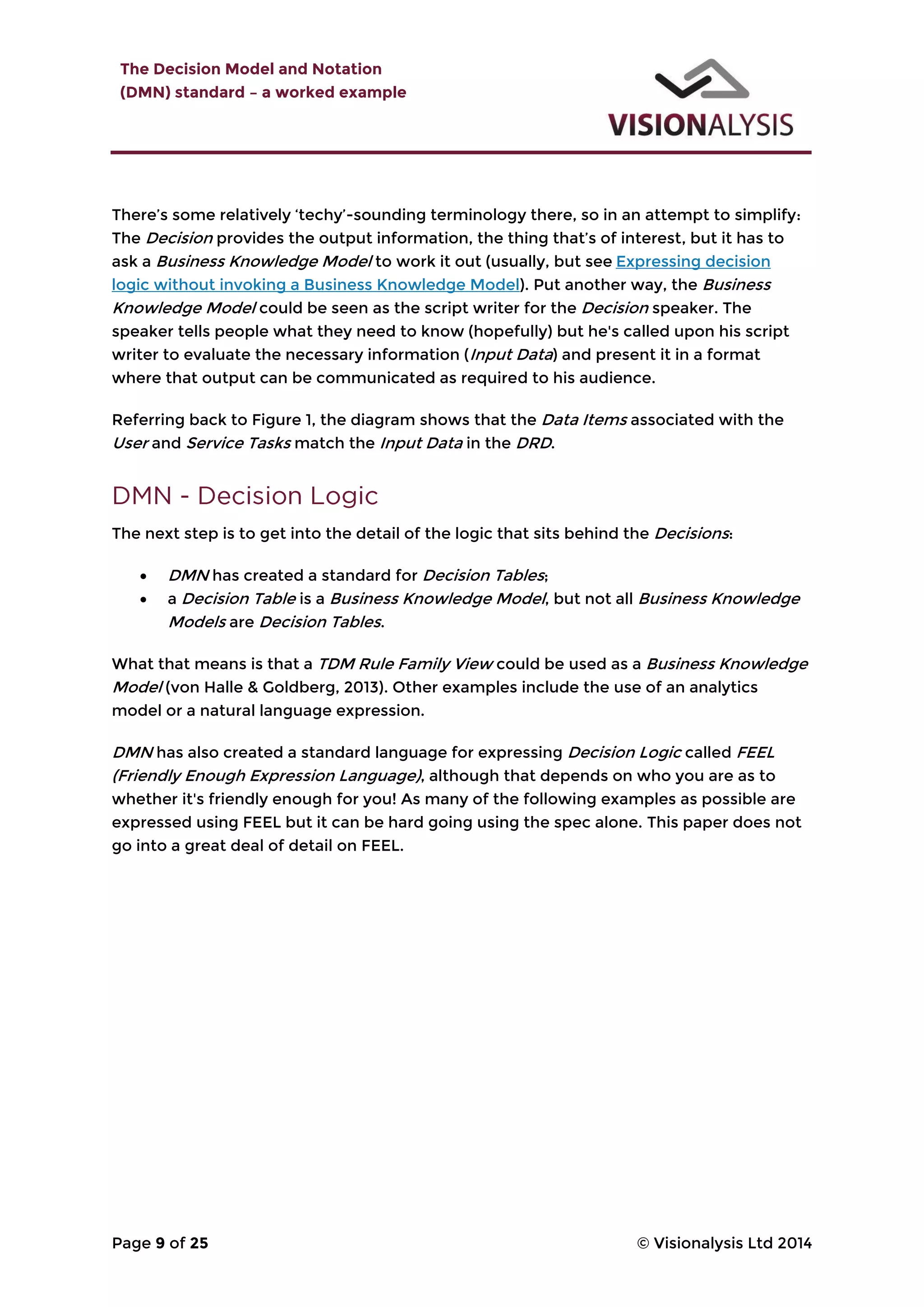 Decision model and notation (DMN standard explained. A worked example by Nick Broom | PDF