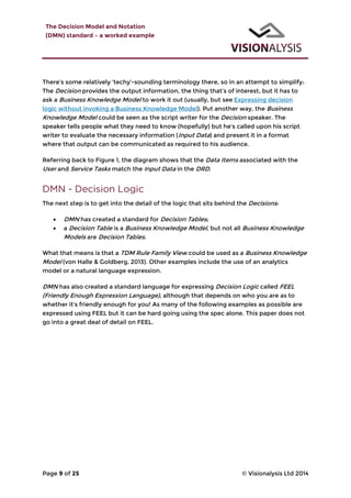 Decision model and notation (DMN standard explained. A worked example ...