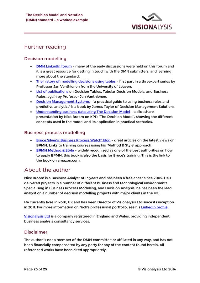 Decision Model And Notation Dmn Standard Explained A Worked Example