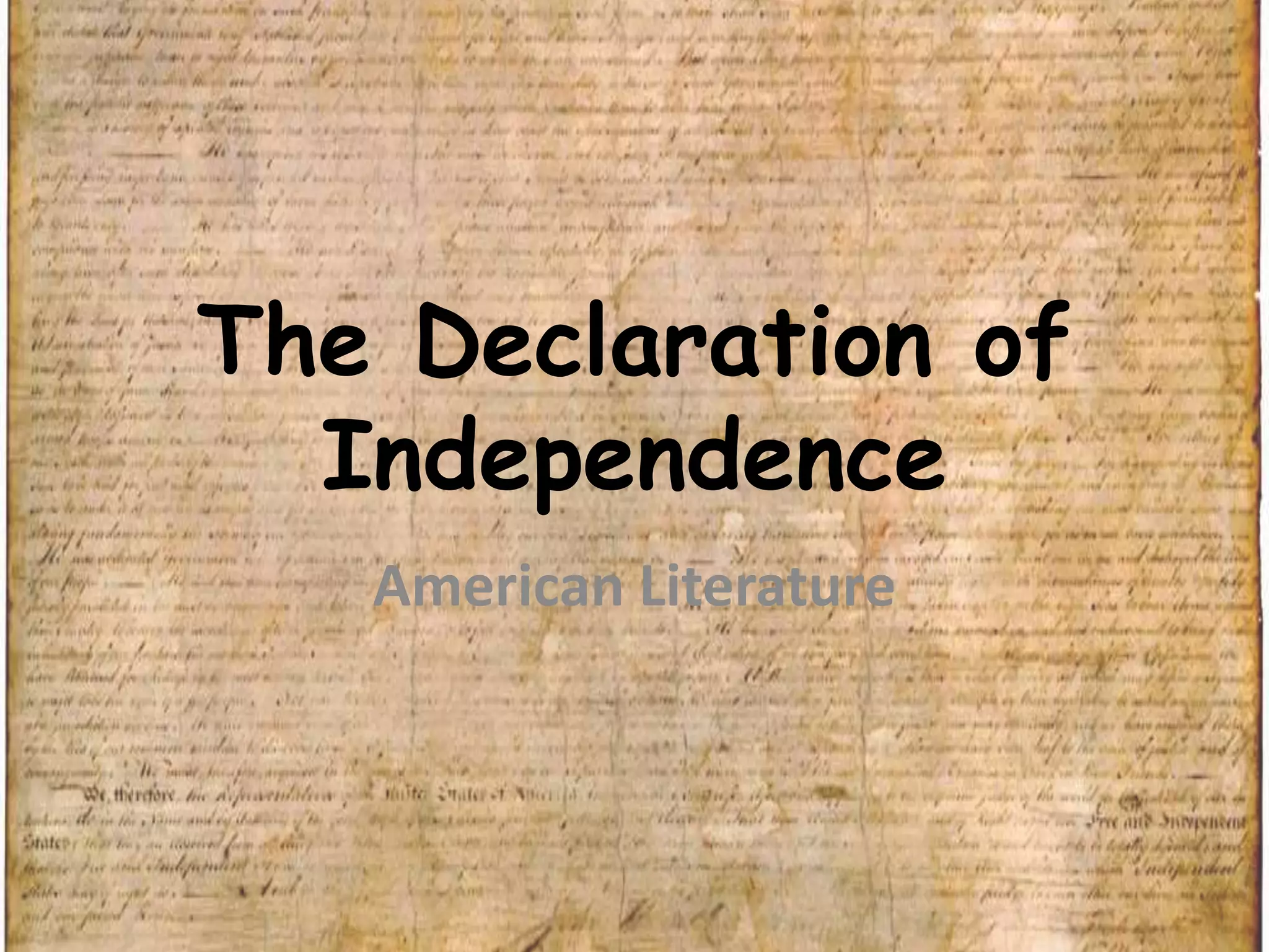 The Declaration Of Independance | PPTX