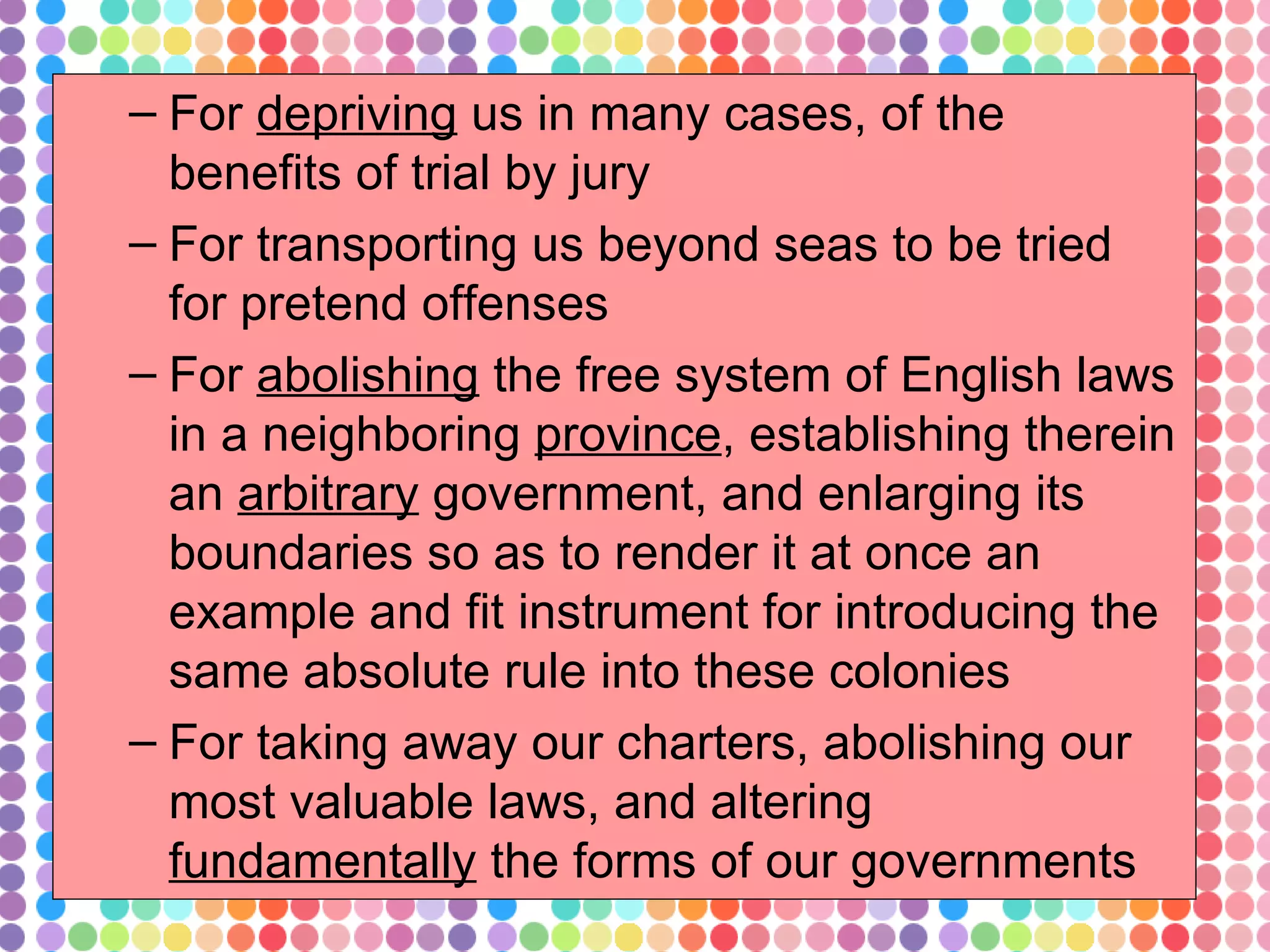 The Declaration Of Independence | PPT