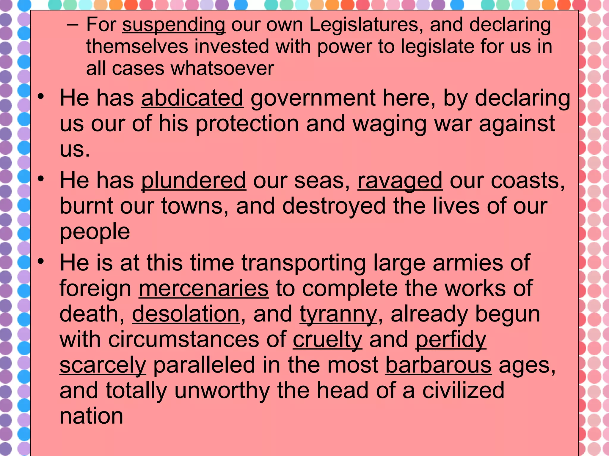 The Declaration Of Independence | PPT