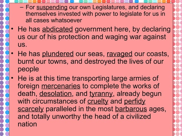 The Declaration Of Independence | PPT