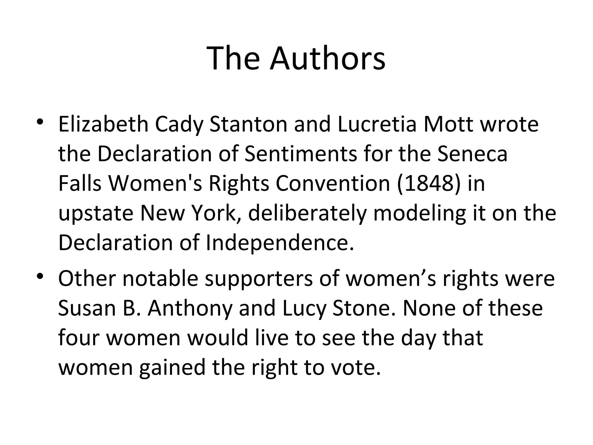 The declaration of sentiments | PPT