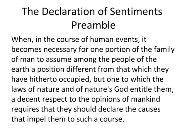 The declaration of sentiments | PPT