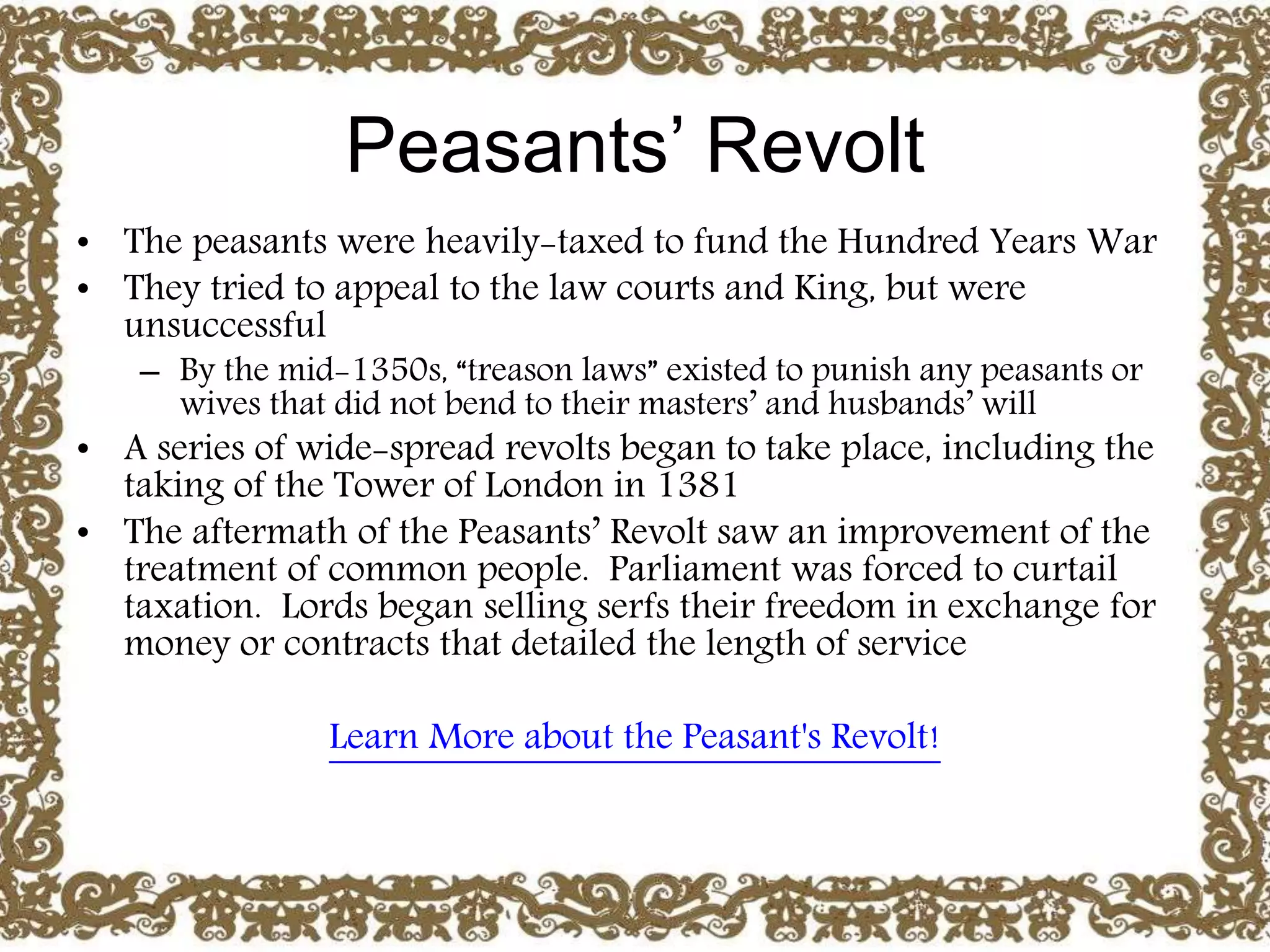 Decline of Feudalism Summary | PPTX