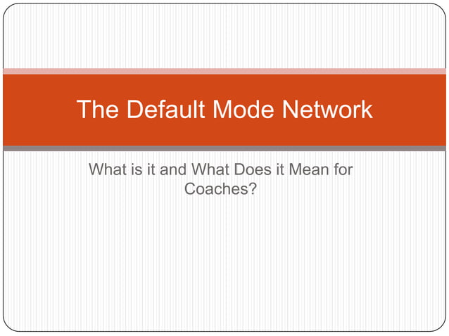 The Default Mode Network | PPTX