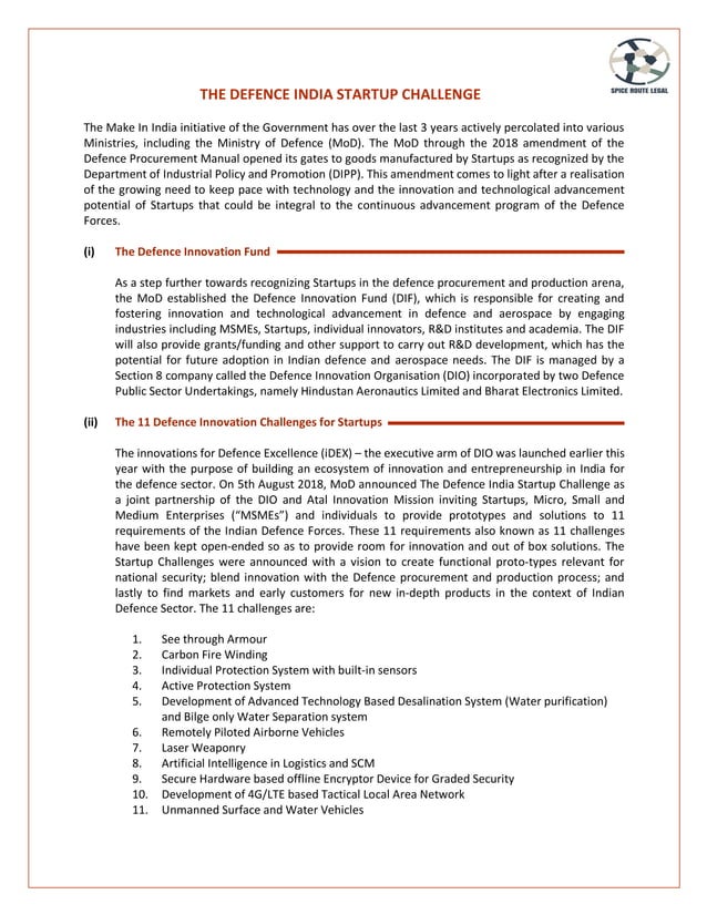 The defence india start up challenge | PDF The defence india start up challenge | PDF