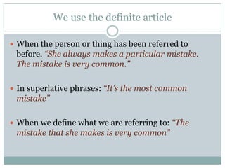 The definite article | PPTX