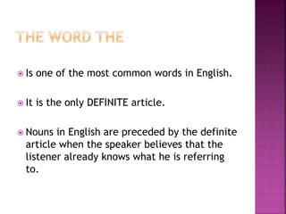 The definite article | PPTX