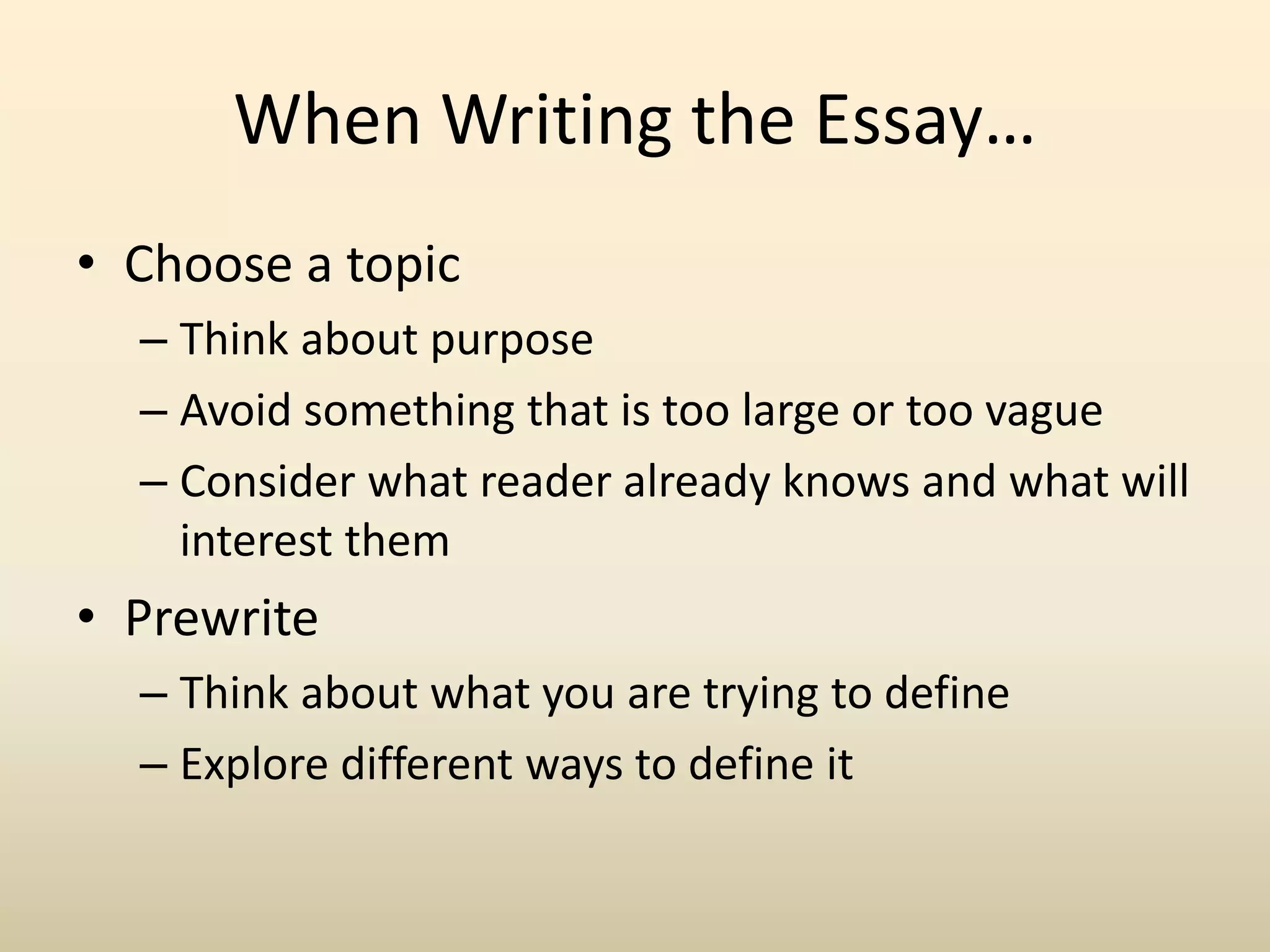 The definition essay | PPT