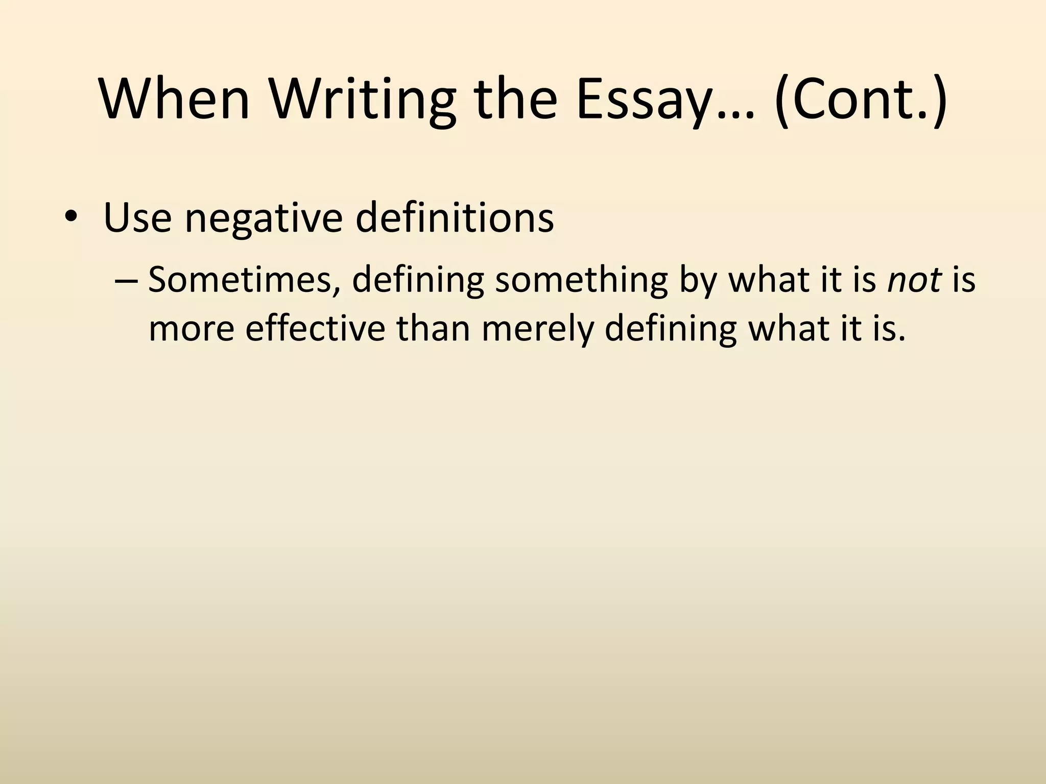The definition essay | PPT