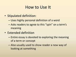 The definition essay | PPT