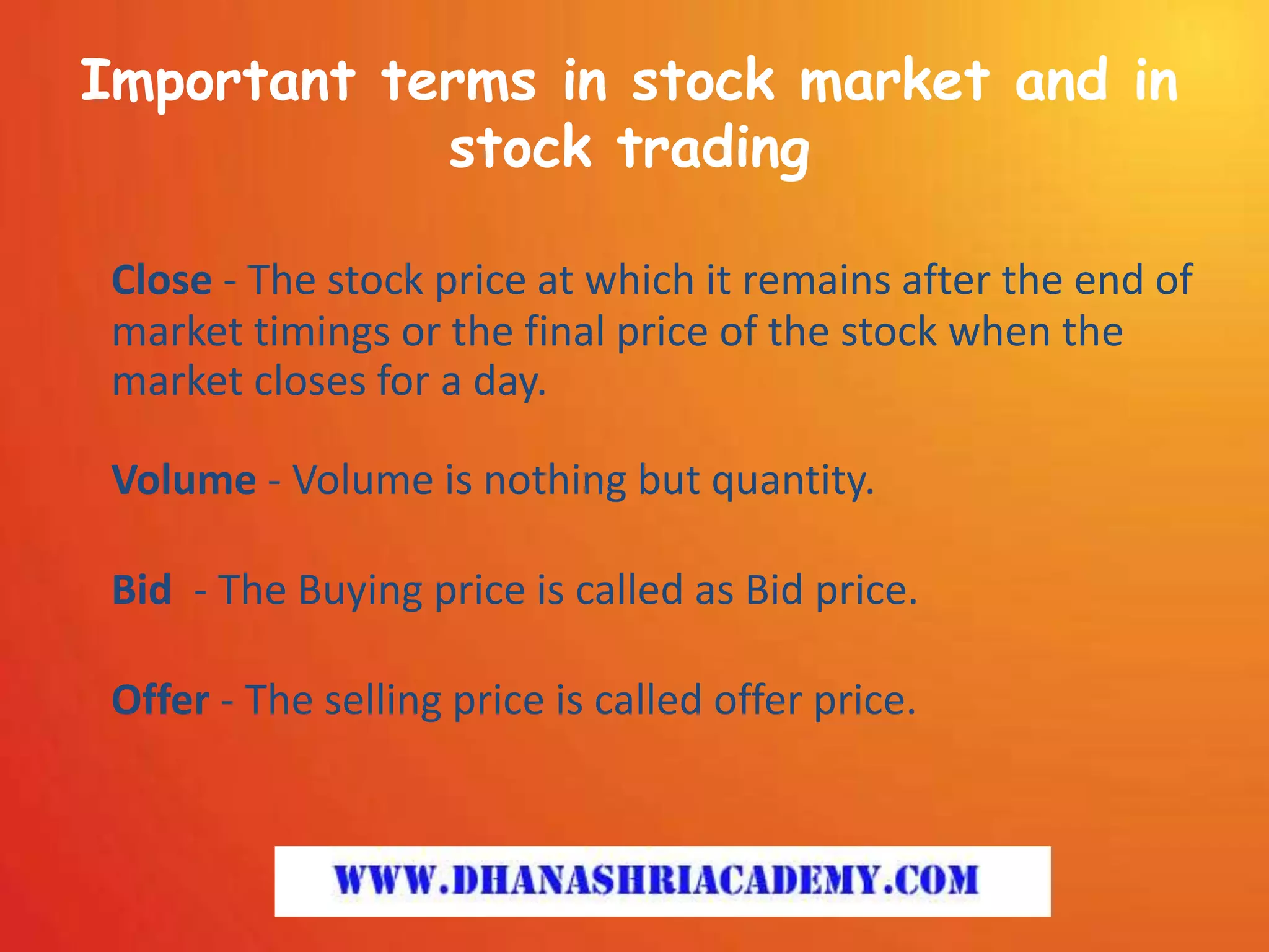 The Definition of a Stock | PPTX