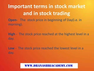 The Definition of a Stock | PPTX