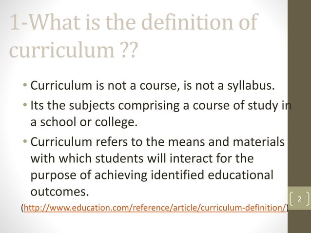 The definition of curriculum | PPTX | Educational Assessment | Education