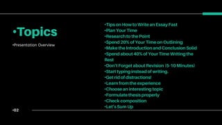 The definitive guide on how to write an essay fast | PPTX