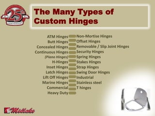 The definitive guide to custom hinges | PPTX | Woodworking | Arts and ...