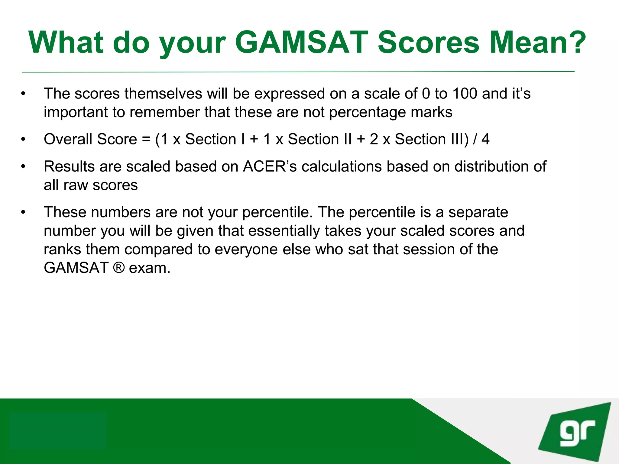 The Definitive Guide to GAMSAT ® Results 2020 | PPT